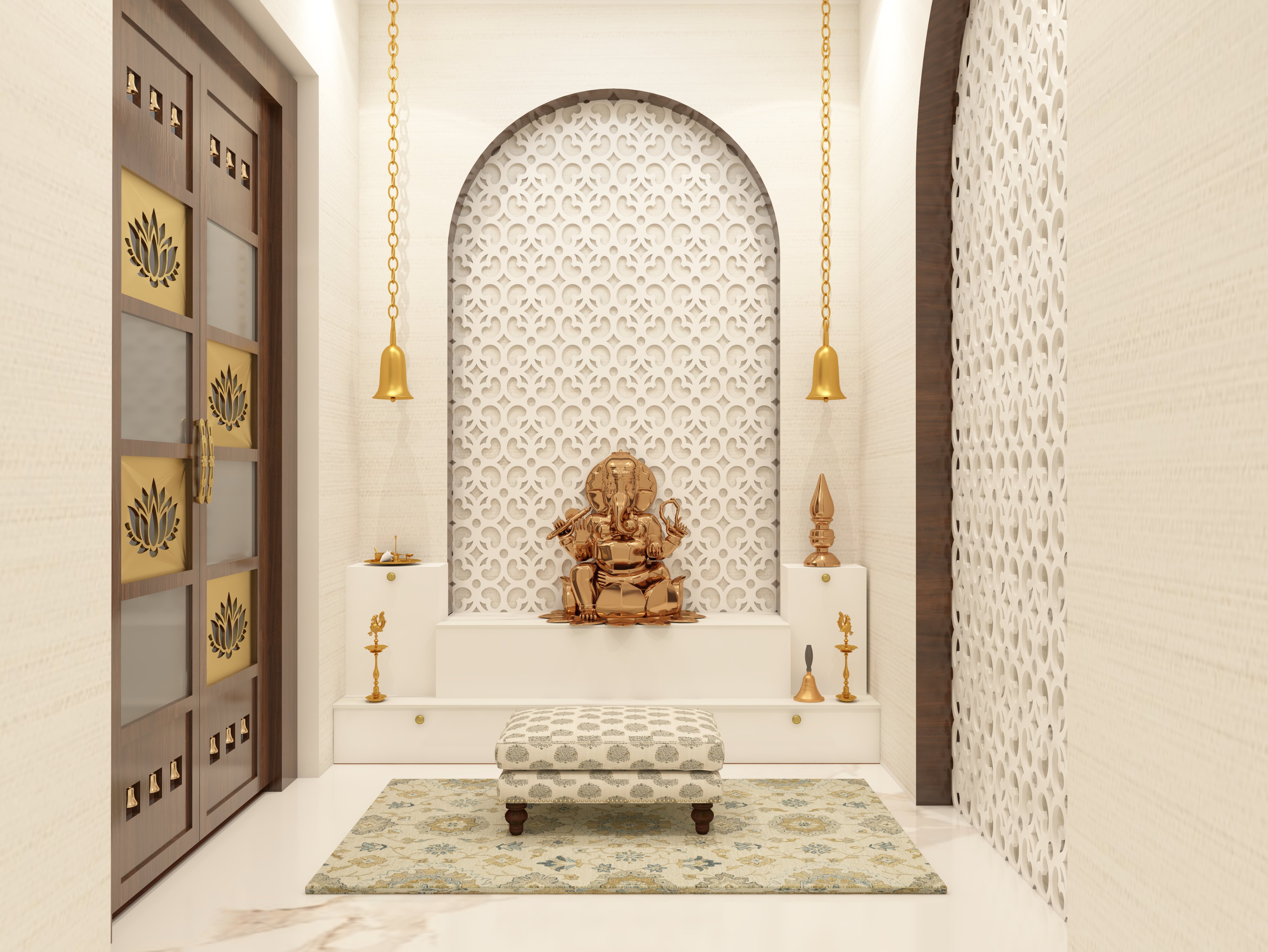 Pooja room designs in marble store