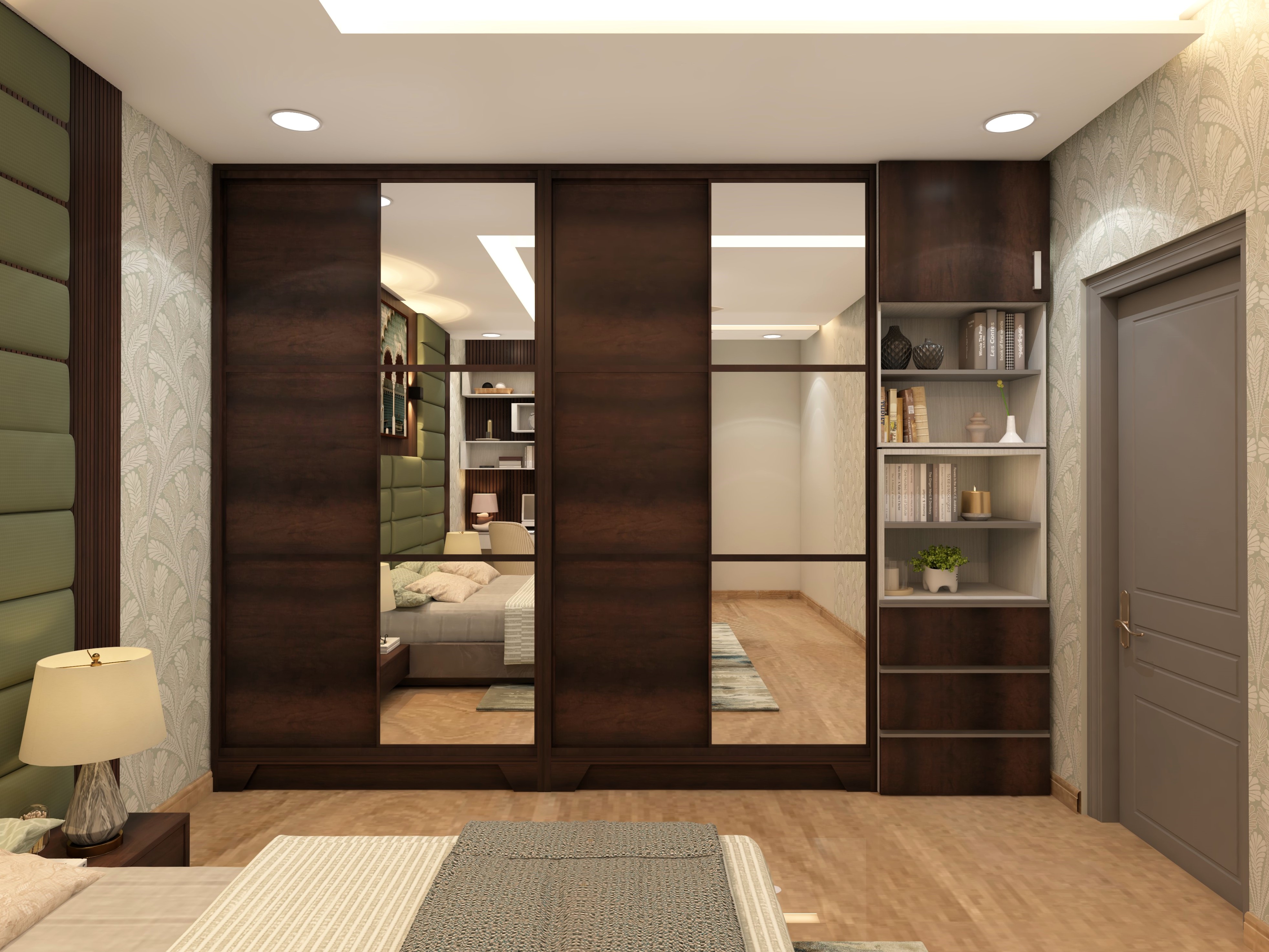 Mirror on cupboard store