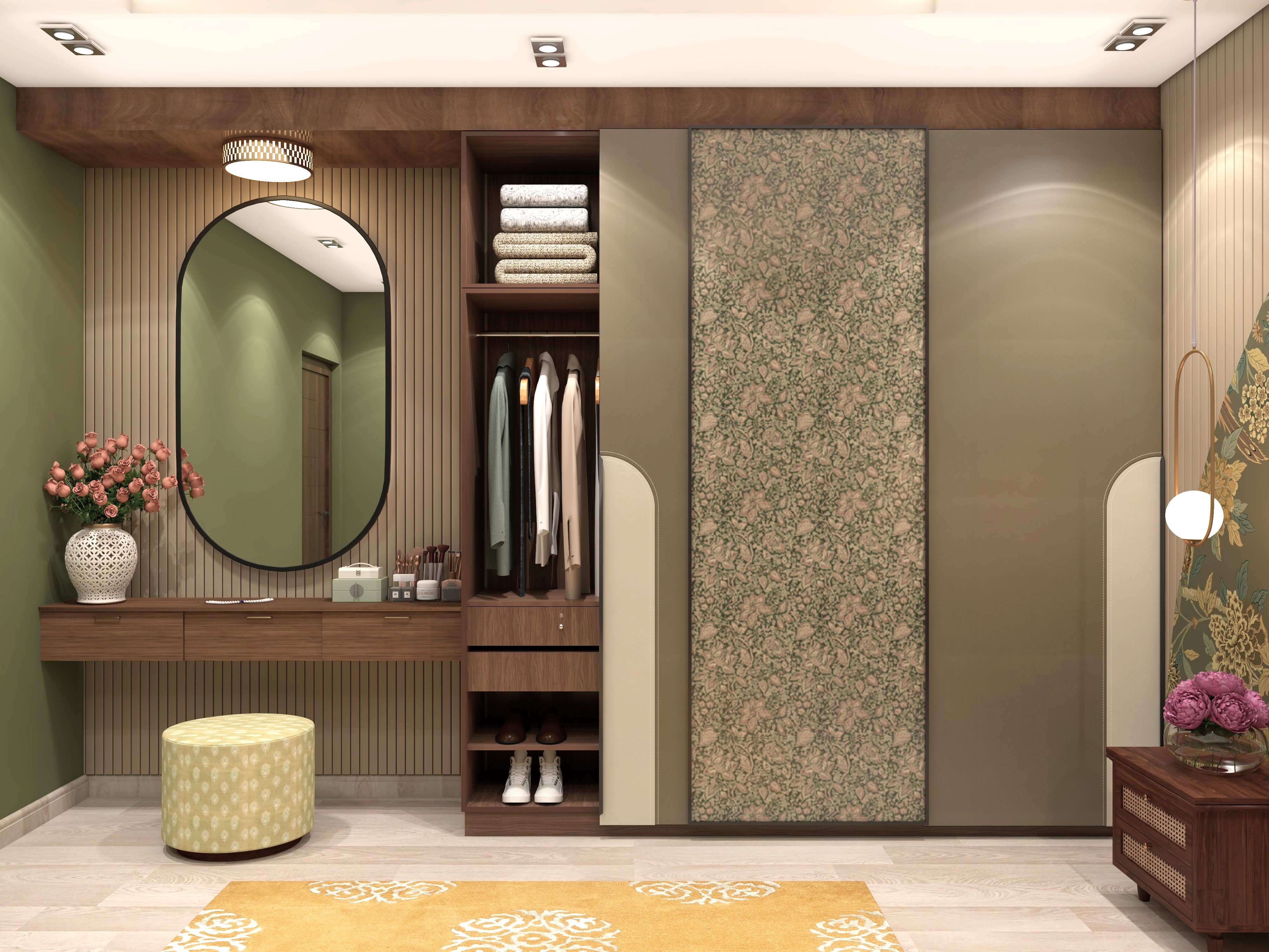Sliding Wardrobe Designs With Dressing Table
