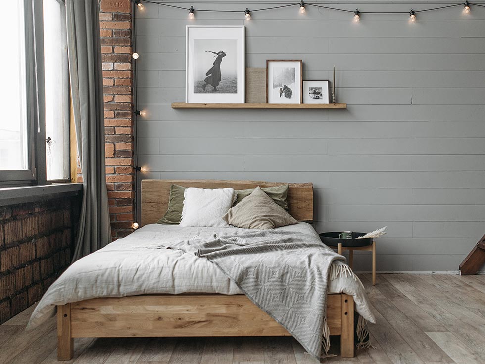Brick wall bedroom store