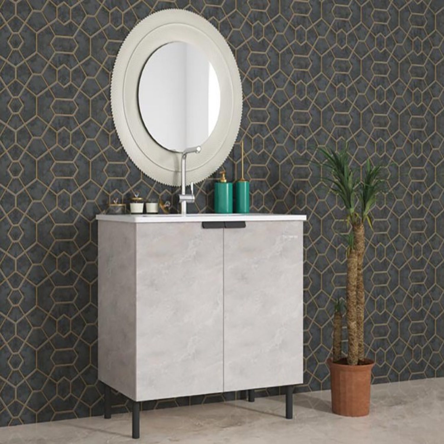 Floor mounted vanity