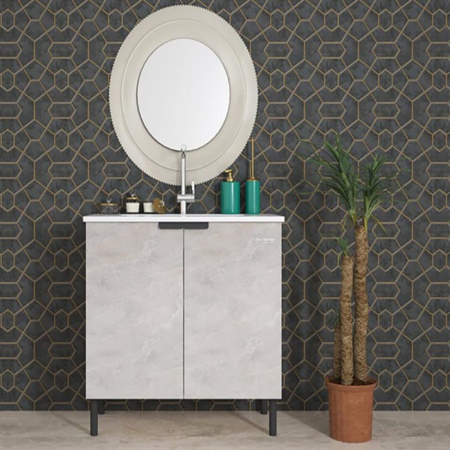 Floor mounted vanity