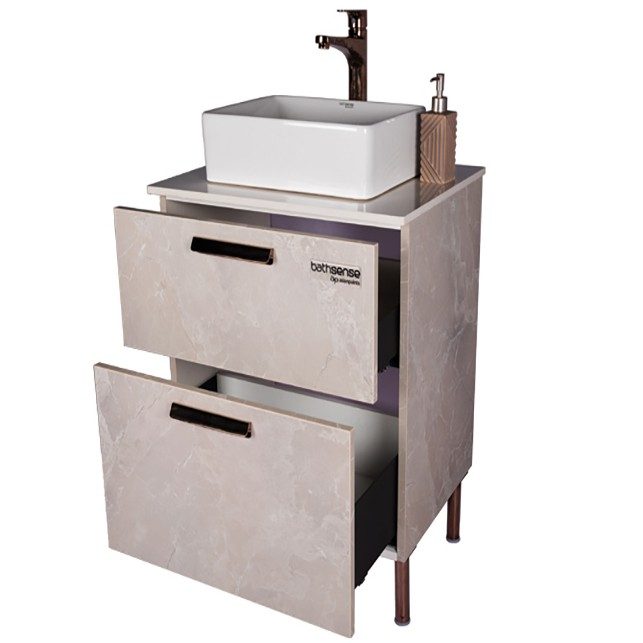 Floor mounted vanity